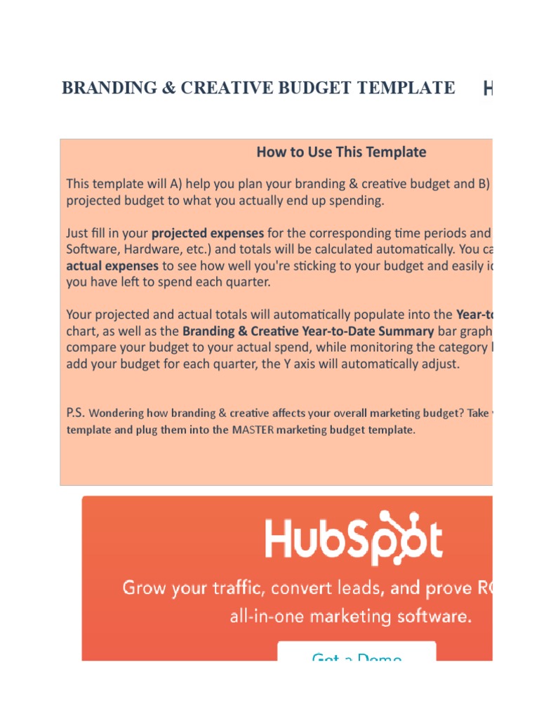 6) Branding and Creative Budget Template | PDF | Computing | Computing ...