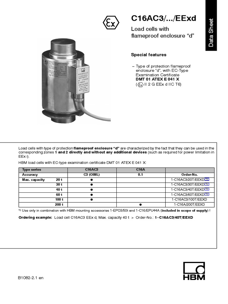 C16ac3 - 60T Loadcell | PDF | Equipment | Electrical Engineering