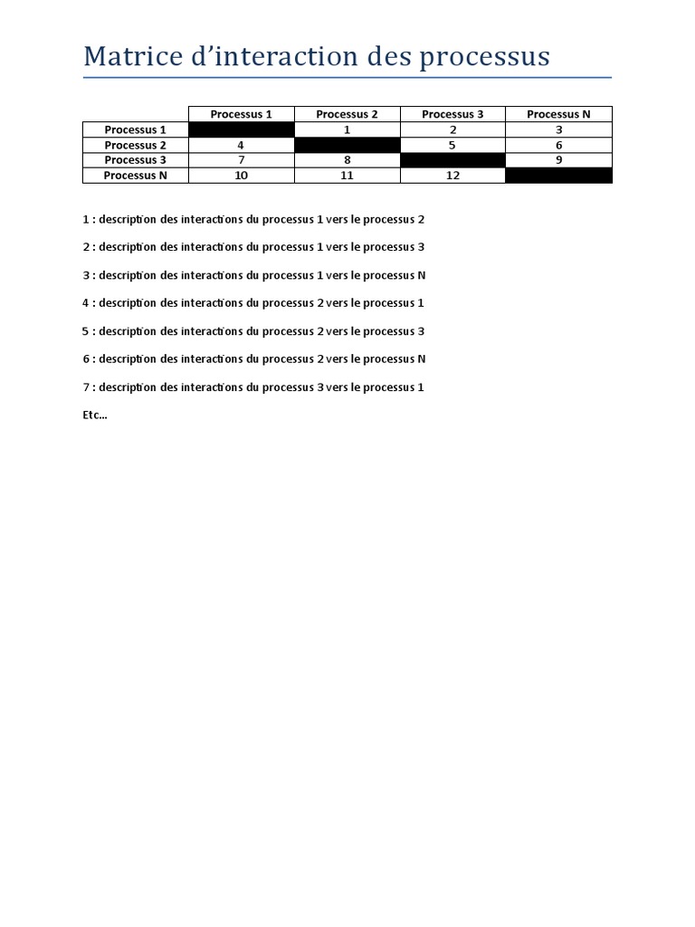 Matrice de Description Des Interactions Entre Les Processus | PDF