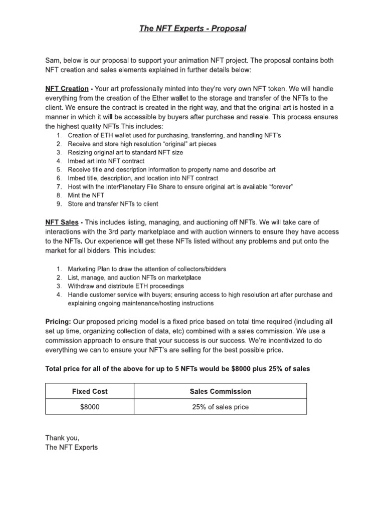 The NFT Experts - Proposal #43 | PDF