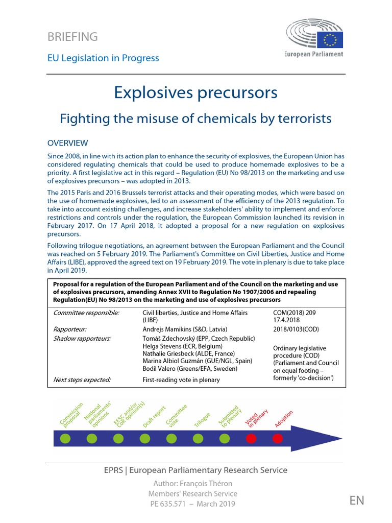 Briefing Explosive Precursors EU | European Union | Chemicals