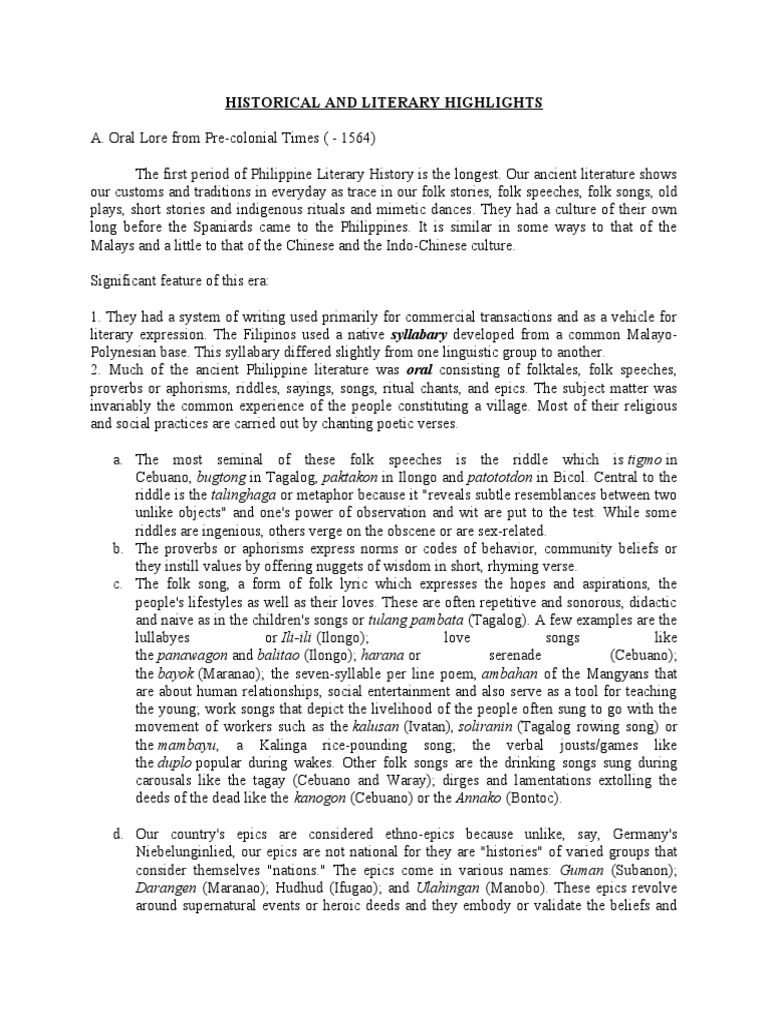 Historical and Literary Highlights: Darangen (Maranao) Hudhud (Ifugao ...