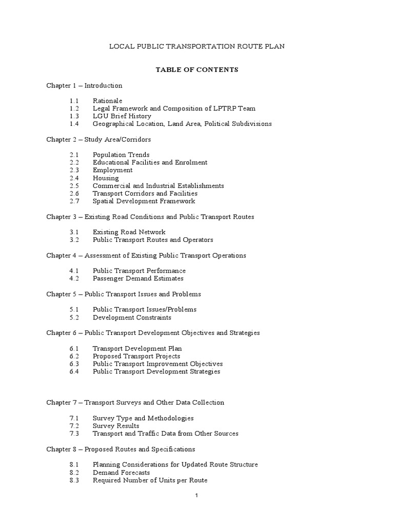LPTRP Format | PDF | Public Transport | Transport