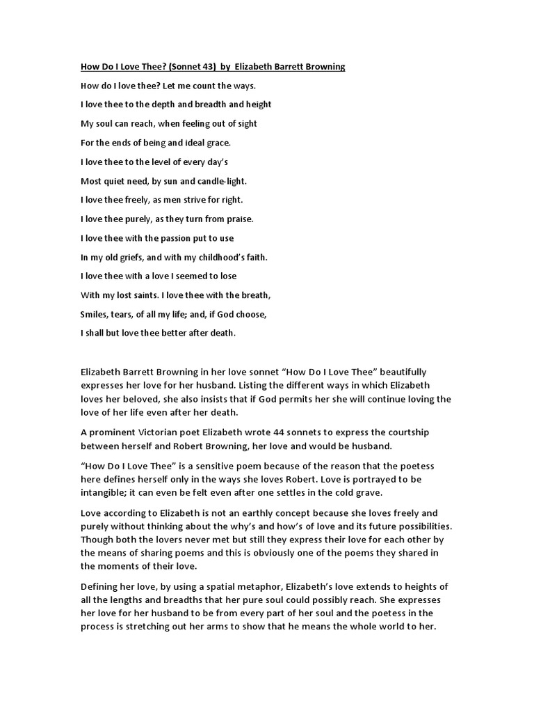 Sonnet 43 Explanation