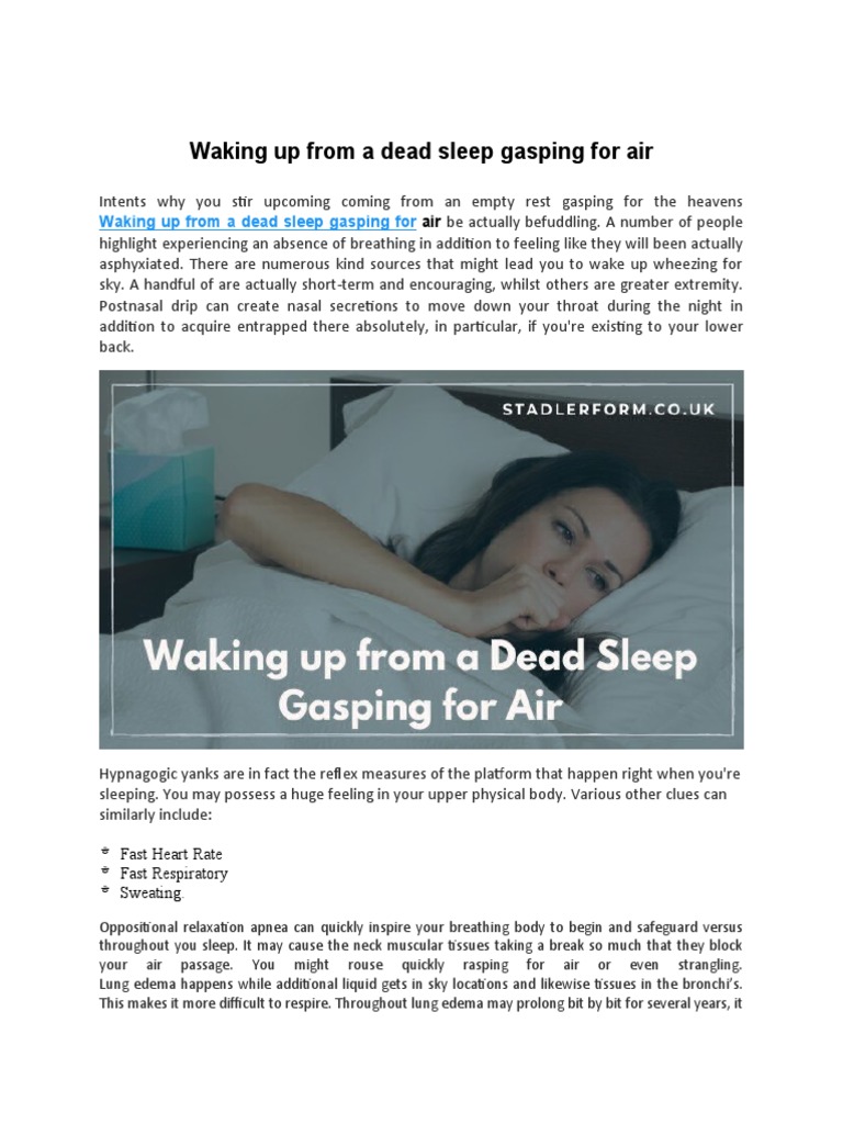 Waking Up From A Dead Sleep Gasping For Air | PDF | Lung | Breathing