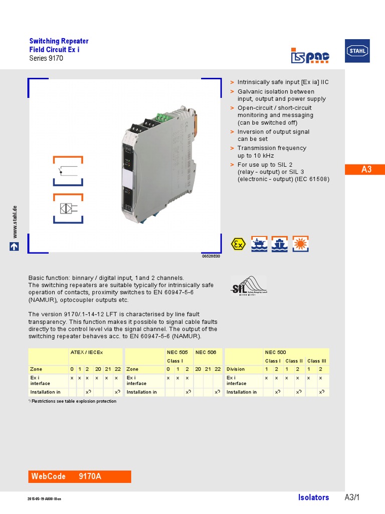 Switching Repeater Field Circuit Ex i Series 9170: A Technical Guide to ...