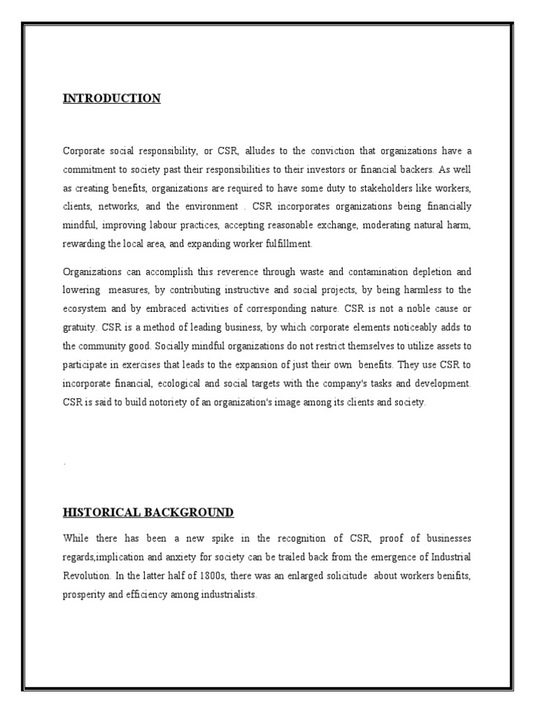 CSR Research Paper | PDF | Corporate Social Responsibility | Sustainability