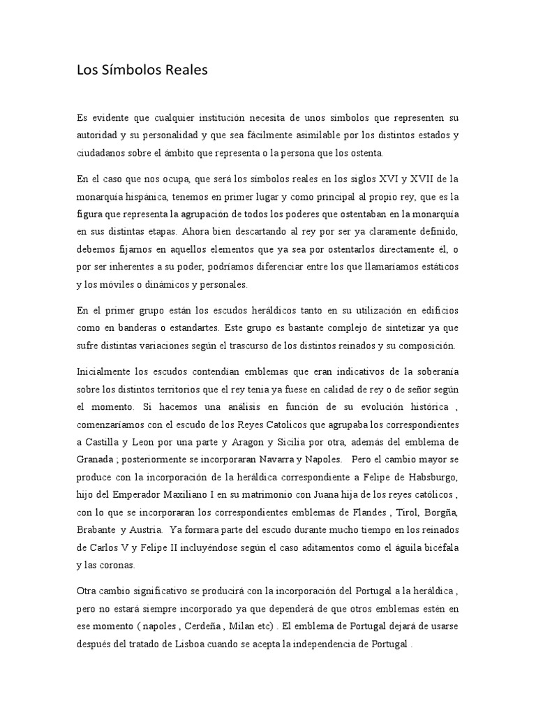 Los Símbolos Reales | PDF | Monarca | Heráldica