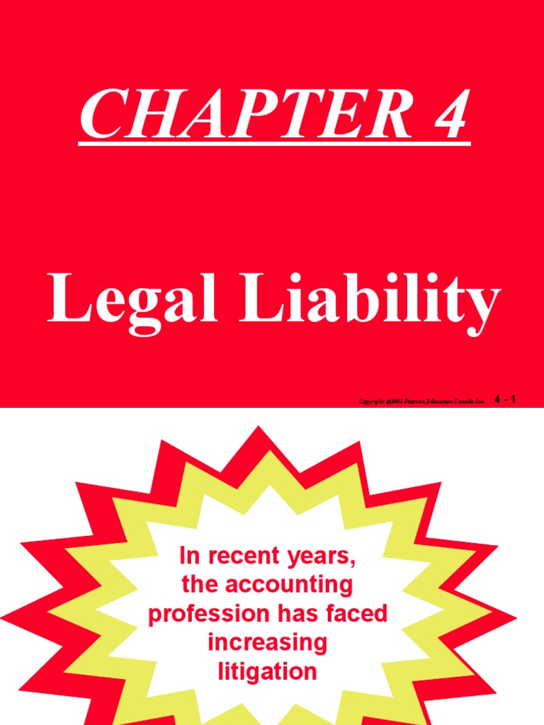 Legal Liability: 2003 Pearson Education Canada Inc | PDF | Negligence ...