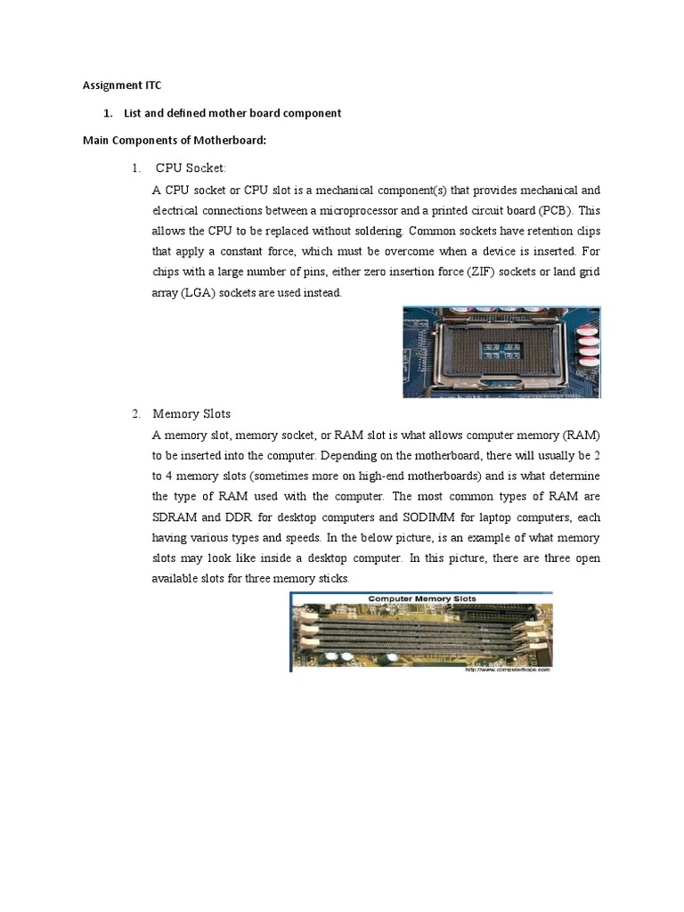 3.assignment ITC | PDF | Random Access Memory | Personal Computers