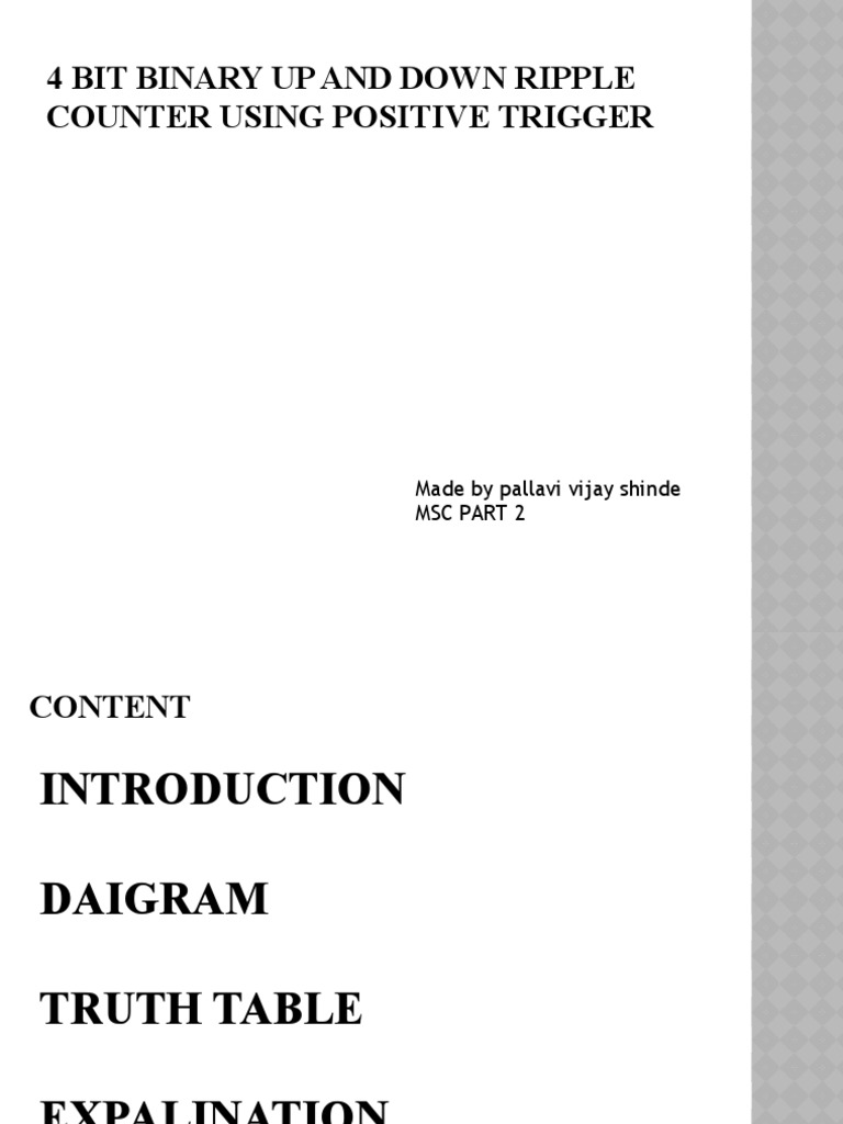 4 Bit Binary Up and Down Ripple Counter Using Positive Trigger | PDF ...