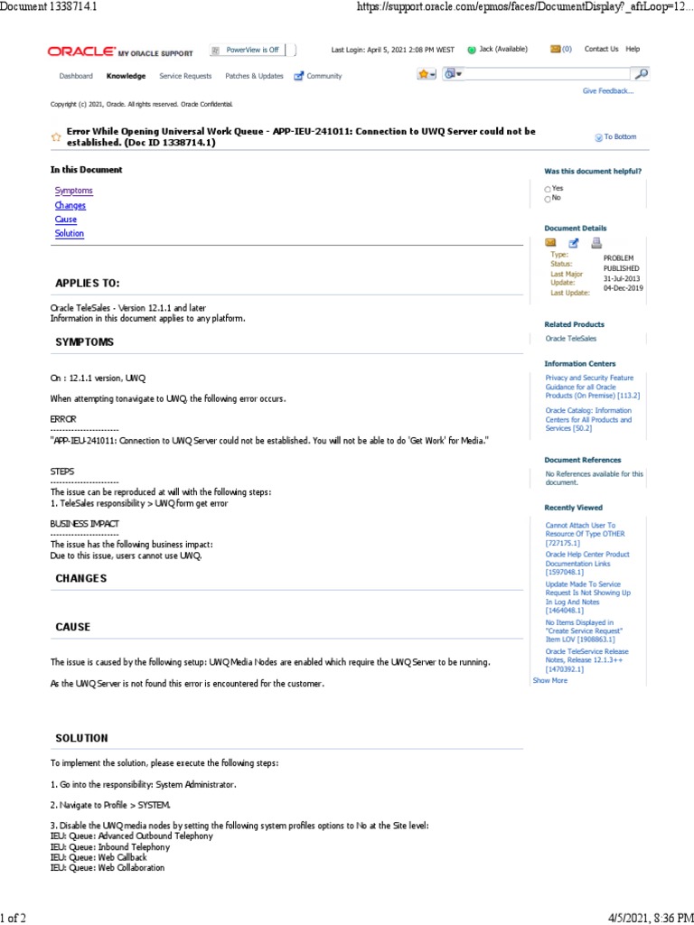 Teleservice Error of UWQ | PDF | World Wide Web | Internet & Web