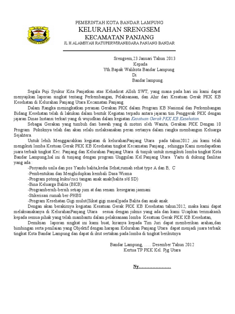 Sambutan Ibu Lurah | PDF | Gaya Hidup