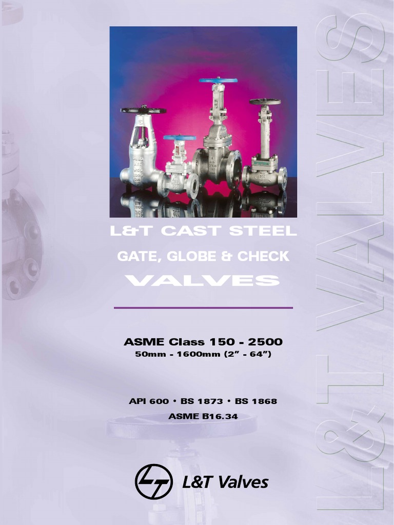 L&T Gate Globe Check Valves API 600 | PDF | Valve | Stainless Steel