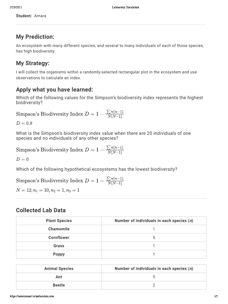 Week 5 Lab - Sampling Ecosystems - Biological Sampling | PDF