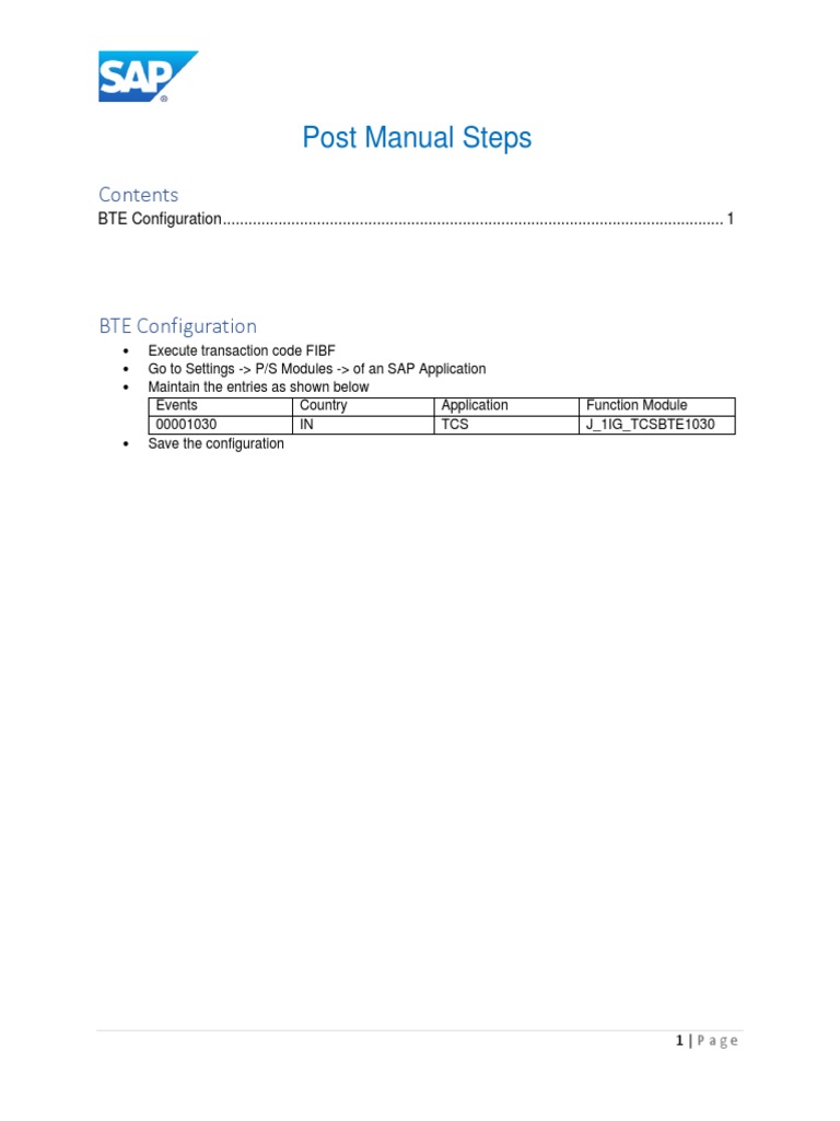 BTE Configuration Steps Guide | PDF
