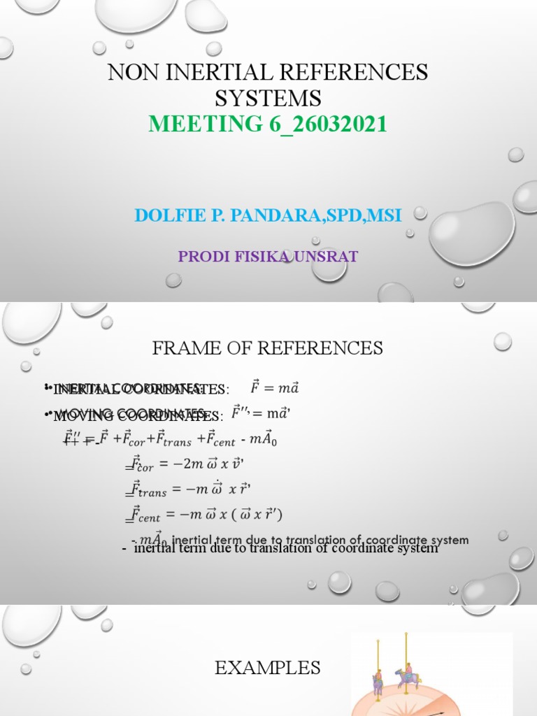Non-Inertial Reference Systems and Coriolis Effect | PDF