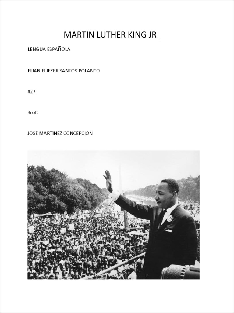 Martin Luther King JR Biografia | PDF | Martin Luther King hijo. | Sociedad