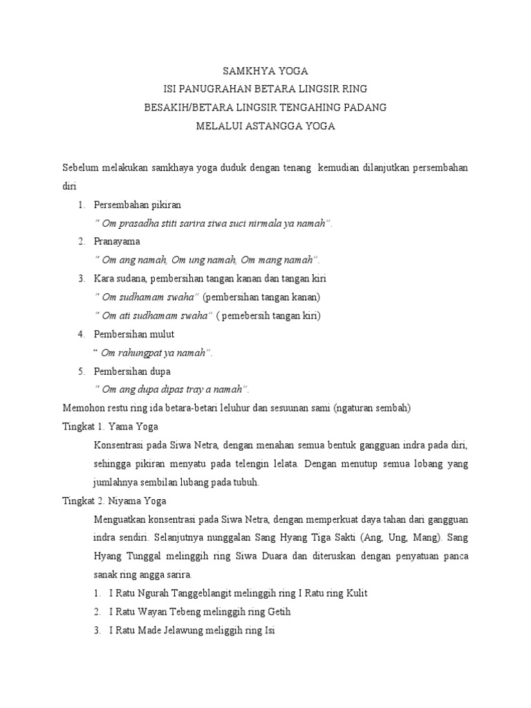 Panduan Praktik Samkhya Yoga | PDF