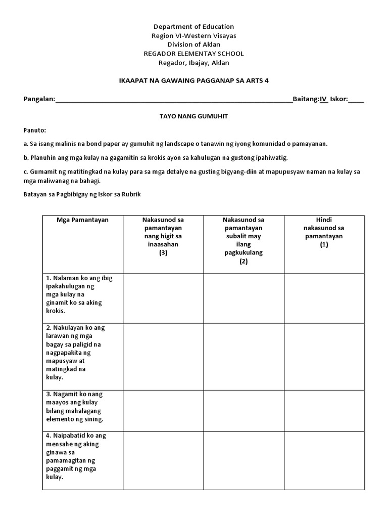Performance Task in Mapeh 4 | PDF