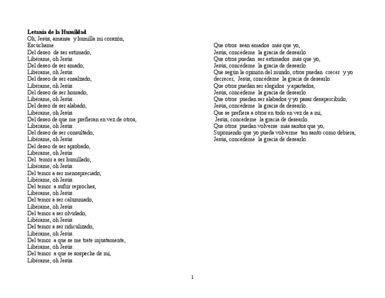 Letanía de La Humildad | PDF