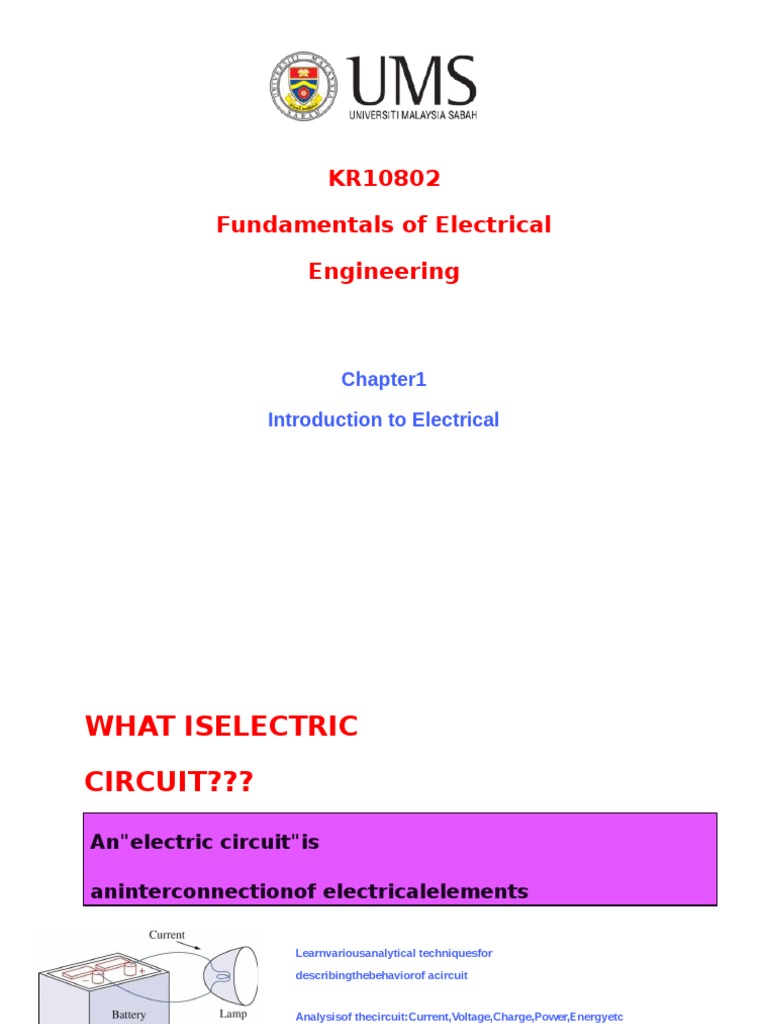 Fundamental of Electrical Engineer | PDF | Electrical Network ...