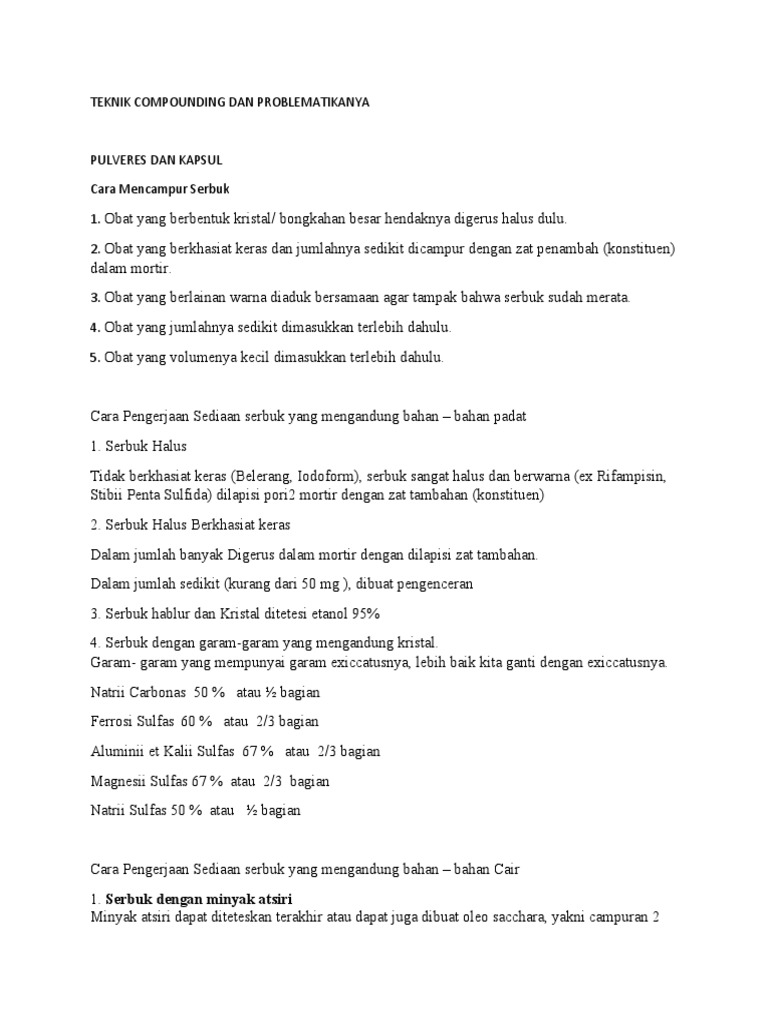 Teknik Compounding Dan Problematikanya | PDF