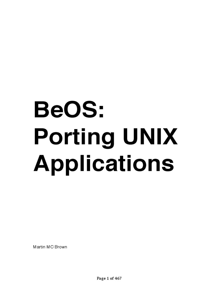 BeOS Porting UNIX Applications | PDF | Operating System | Library ...