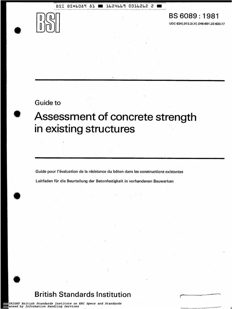 Assessment of Concrete Strength in Existing Structures: Guide | PDF | Strength Of Materials ...