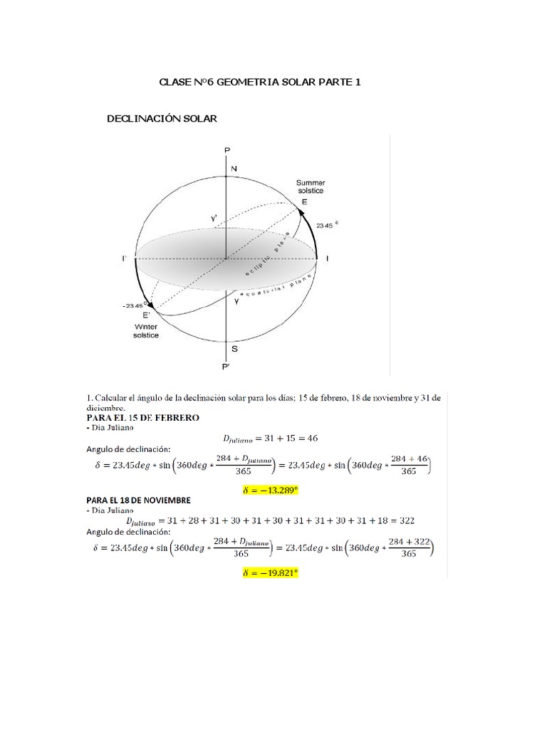 Clase N°6 Geometria Solar Parte 1 | PDF