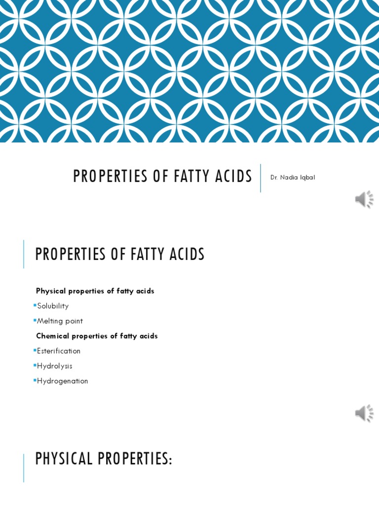 Properties of Fatty Acids | PDF