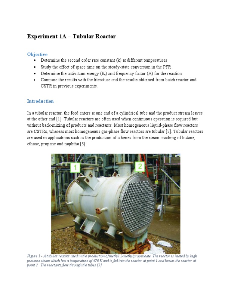 Experiment 1B - Tubular Reactor | PDF | Chemical Reactor | Hydroxide