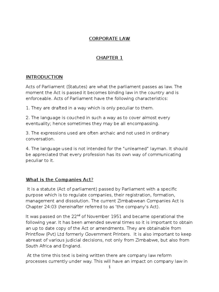 Corporate Law and Company Formation | PDF | Piercing The Corporate Veil ...
