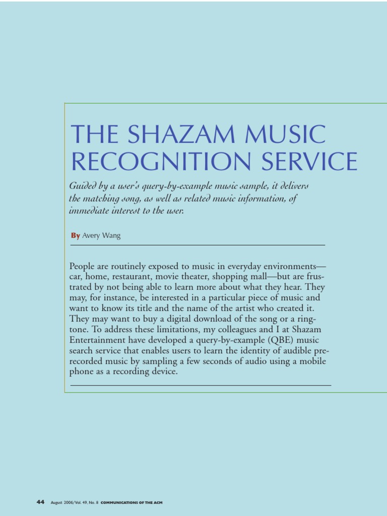 1.the Shazam Music Recognition Service | PDF | Distortion | Noise