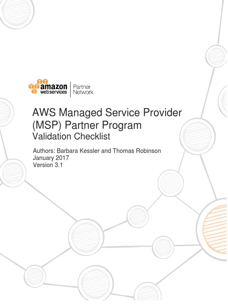 AWS MSP Partner Program Validation Checklist Audit | PDF | Amazon Web Services | Information ...