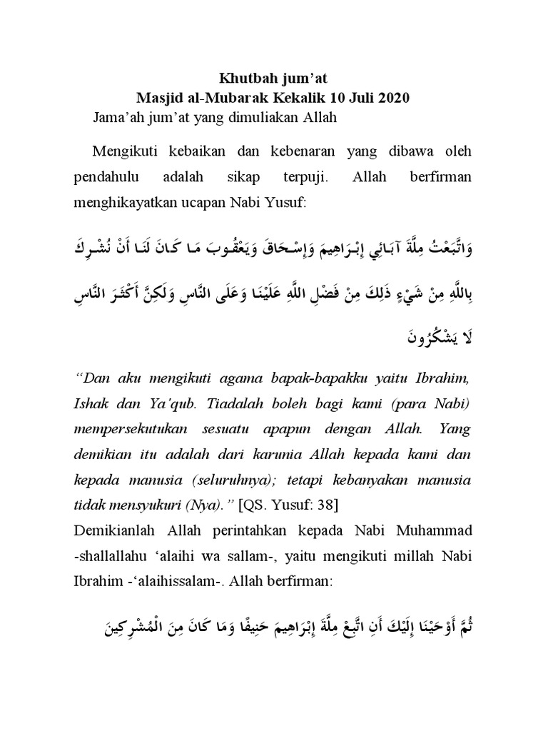 Mengikuti Millah Ibrahim | PDF