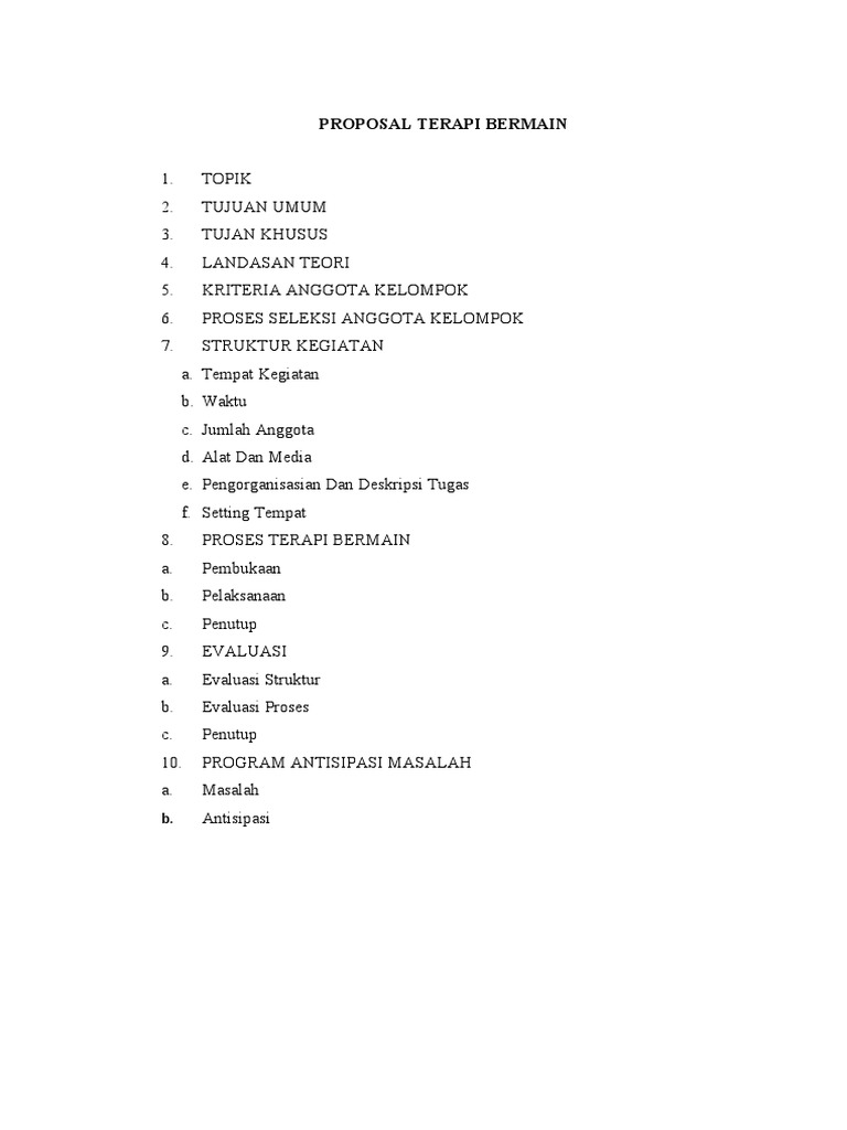 Proposal Terapi Bermain | PDF