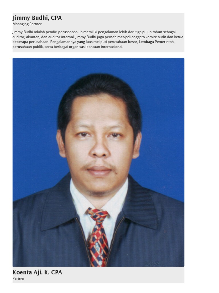 About KAP Jimmy Budhi & Rekan | PDF