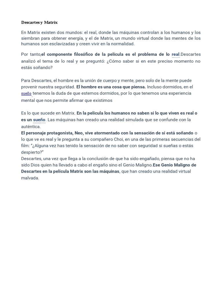 Descartes y Matrix | PDF