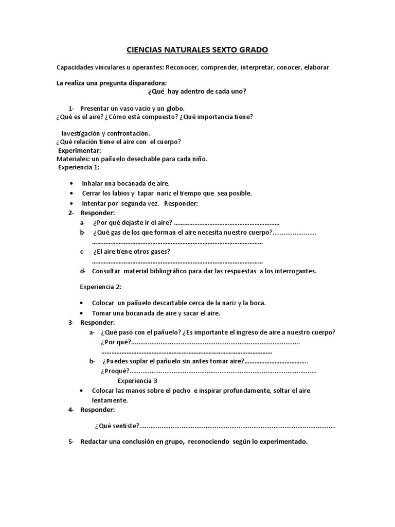 Ciencias Naturales Sexto Grado | PDF | Ionosfera | Meteorología
