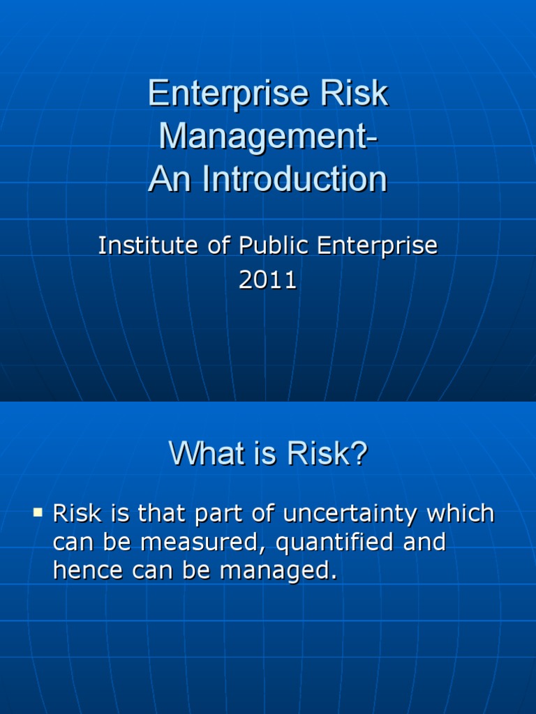Enterprise Risk Management-An Introduction | PDF | Risk | Financial Risk