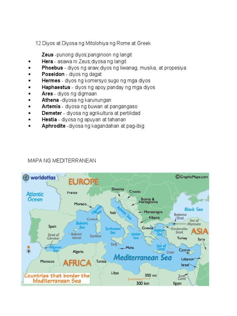 12 Diyos at Diyosa NG Mitolohiya NG Rome at Greek | PDF