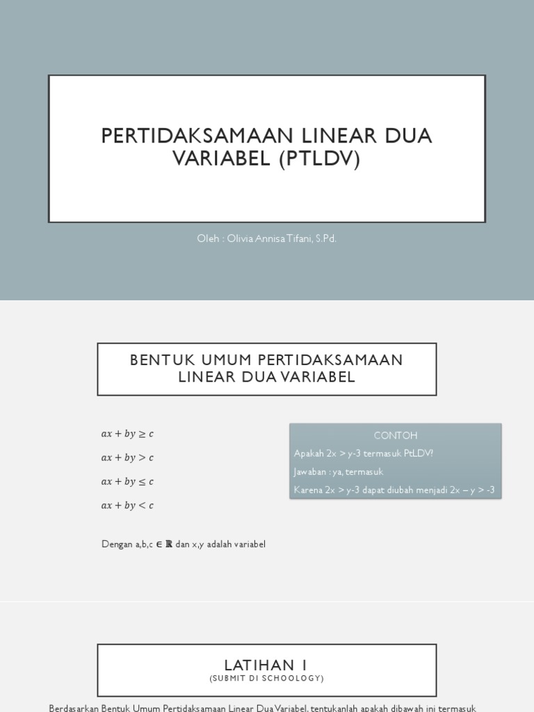 M9 - Pertidaksamaan Linear Dua Variabel | PDF