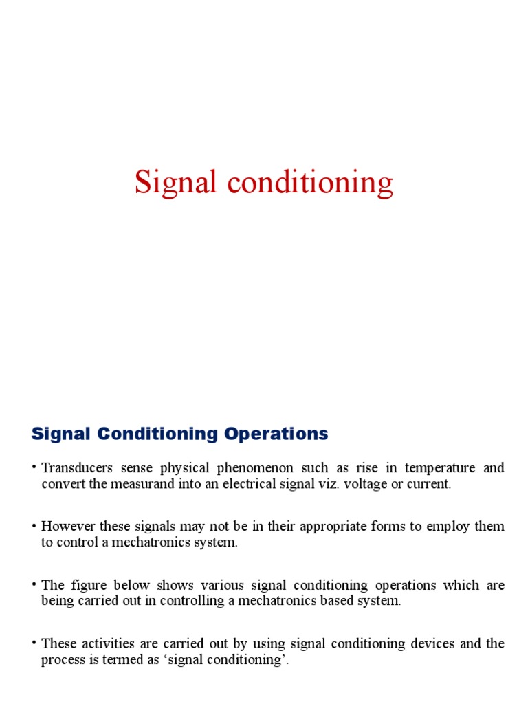 Chapter 4.1 Signal Conditioning | PDF | Analog To Digital Converter ...