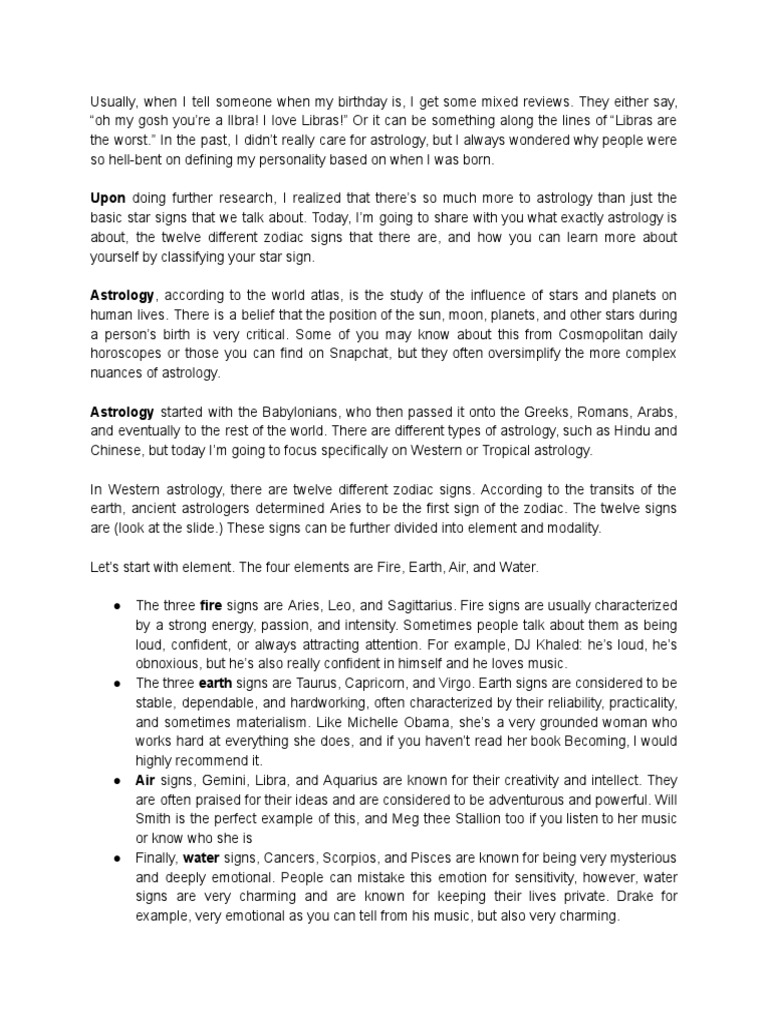 Second Informative Speech Astrology | PDF | Astrological Sign | Astrology