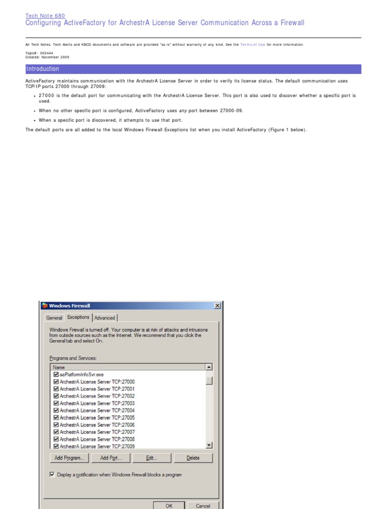 Configuring Activefactory For Archestra License Server Communication Across A Firewall | PDF ...