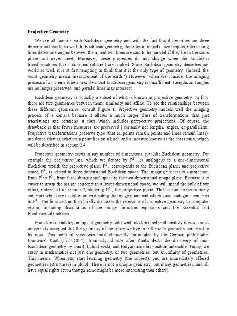 Projective Geometry | PDF | Projective Geometry | Line (Geometry)