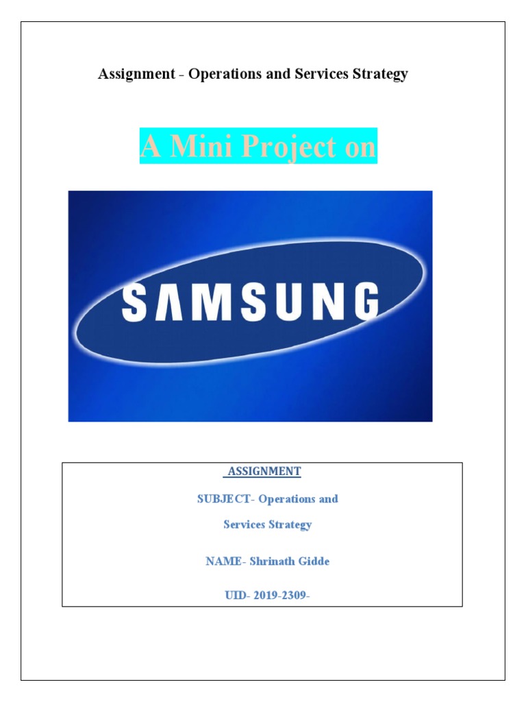 An Analysis of Samsung's Operations and Services Strategy Through the ...