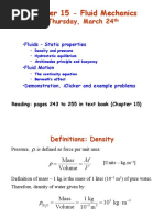 Fluids Dynamics Formula Sheet | PDF | Buoyancy | Fluid Mechanics