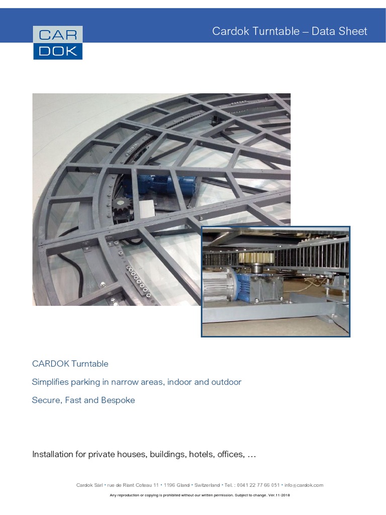 CARDOK Turntable Data Sheet EN | PDF | Building Engineering | Nature